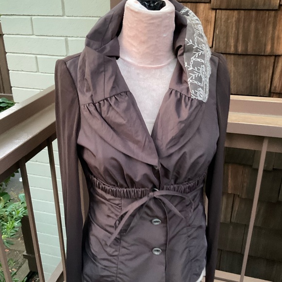 Tempo Paris | Jackets & Coats | Tempo Paris Brown Poly Nylon Jacket ...